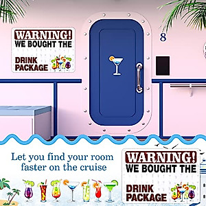 Leumoi 8 Pcs Cruise Door Decorations Magnetic Tropical Drink Funny Cruise Ship Door Magnets Stickers Reusable Cruise Cabin Magnet for Fridge Refrigerator Carnival Cruise Birthday Party Supplies Favors