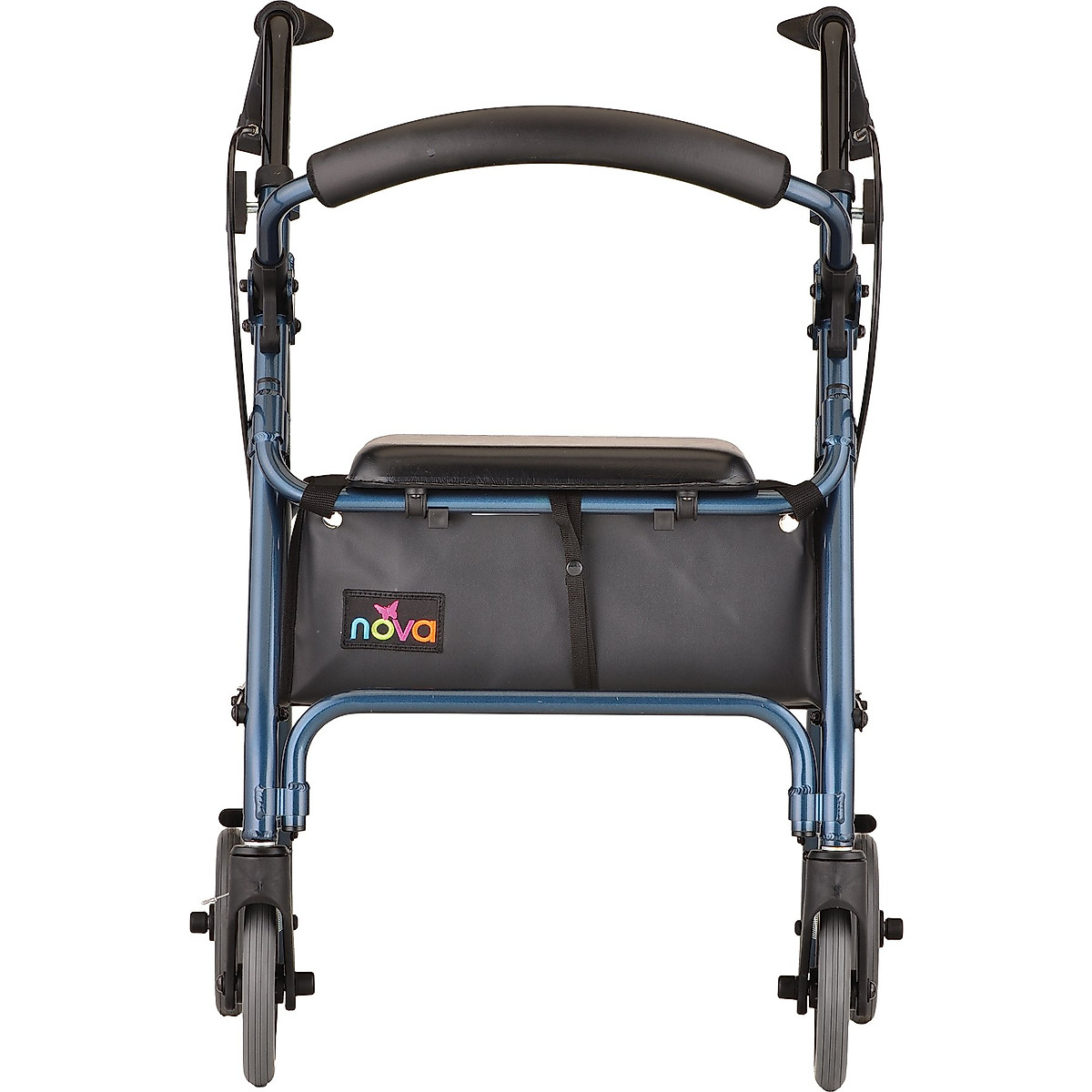 NOVA Medical Products GetGo Petite Rollator Walker for Height 4’0” - 5”4”, Blue, 1 Count