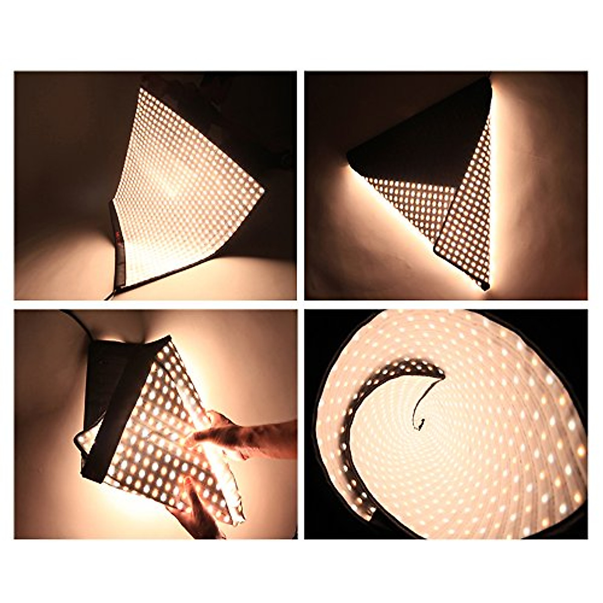 Falcon Eyes RX-24TDX 150W Roll-Flex LED Light with Honeycomb Grid Softbox Bi-Color Dimmable 3000K-5600K Light Compatible with DMX 512 Bulit in 9 Scene Effect Mode (24TDX with RX-24TDXSBHC)