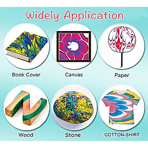 Marbling Paint Kit for Kids, Arts and Crafts for Teens, Preteens, Kids Ages 6-12 - Creative Toys Gifts for Girls & Boys Ages 4 5 6 7 8 9 10 11 12(Marble Paint on Water, 8Colors/20ml)