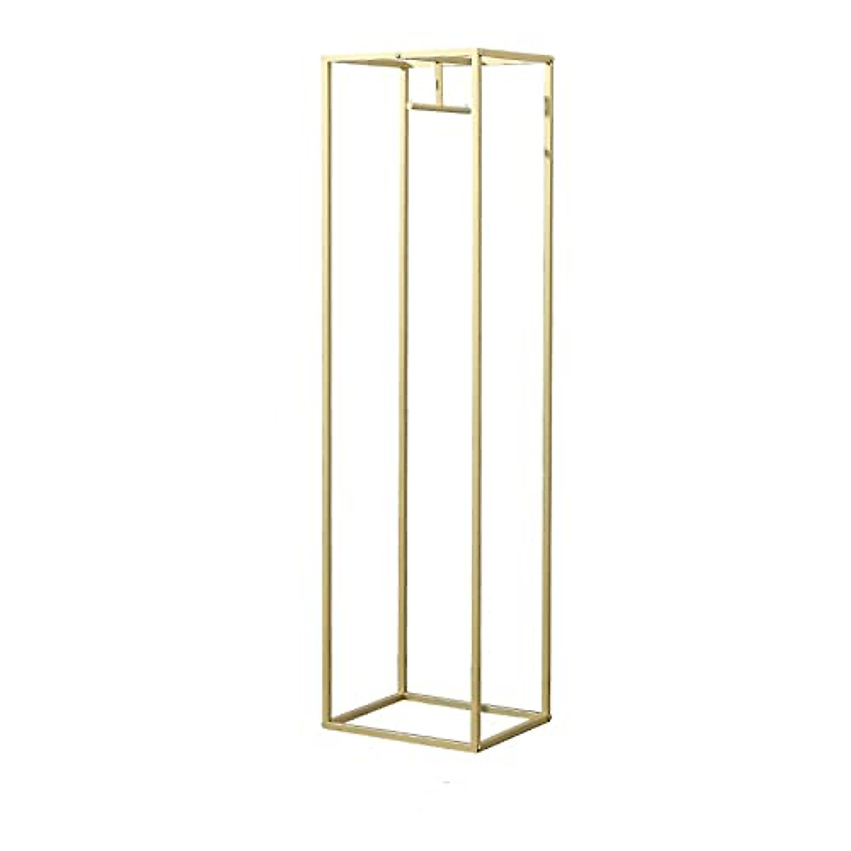 MDEPYCO Simple Fashion Metal Garment Rack,Commercial Grade Heavy Duty Clothing Display Racks,Entryway Organizer Storage Clothes Shelves (71" L, Gold)