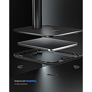 Nulaxy Phone Stand, Height Angle Adjustable Cell Phone Stand, Phone Holder for Desk Compatible with iPhone12 Mini 11 Pro Xs Xs Max Xr X 8 7 6 6s Plus, All Smartphones (4-8 inches) - Black