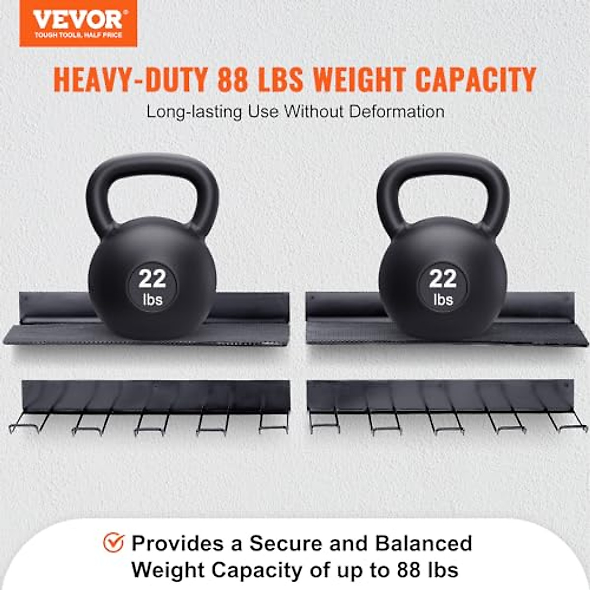 VEVOR Power Tool Organizer, 4 Slot, 2 Layers, 2 Pack Cordless Drill Holder Wall Mount, Battery Charging Station Storage Rack, Multi-Function Garage Organization, Heavy Duty Metal Shelf for Screwdriver