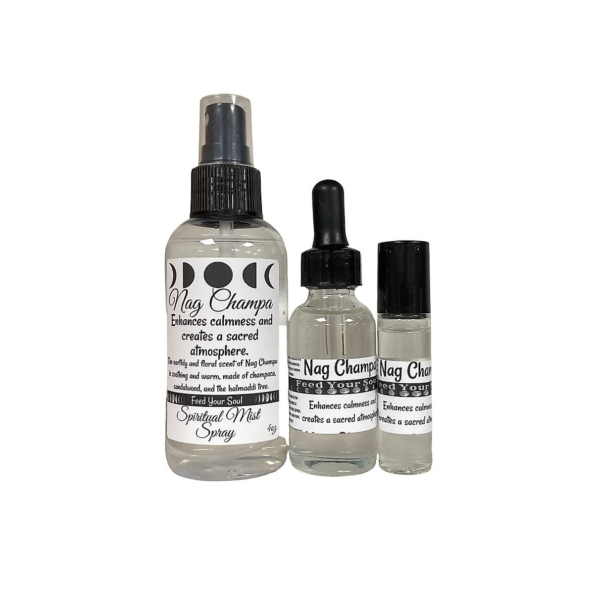 Mels Candles Nag Champa -3 items - $ox Body Spray, 1 oz Oil, 10 ML Roll On