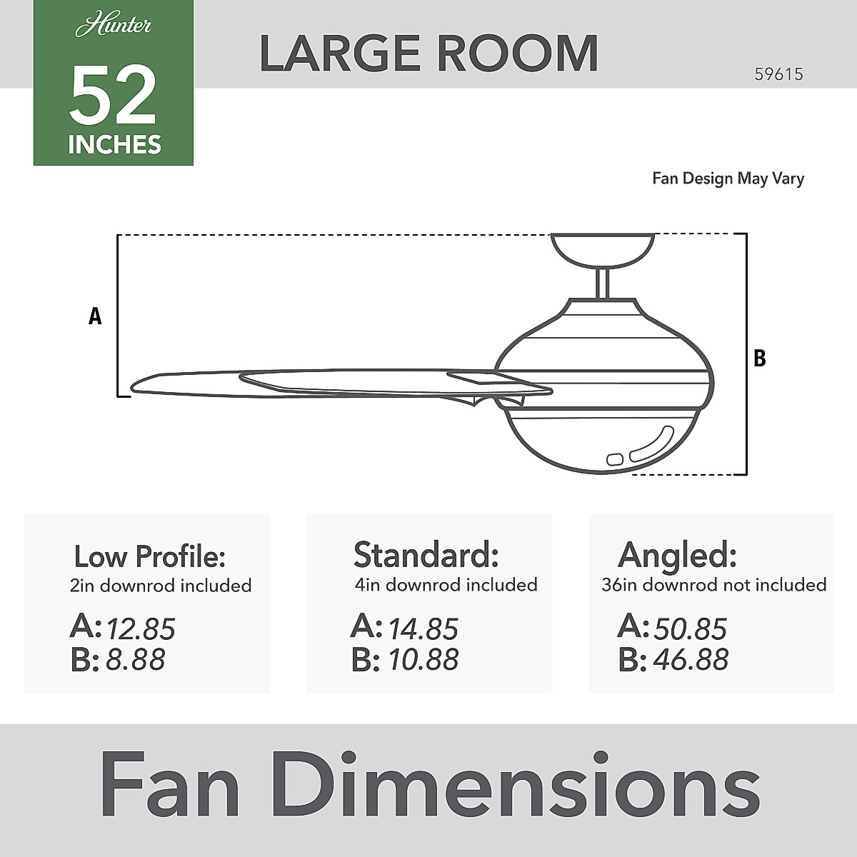 Hunter Fan Company, 59615, 52 inch Oceana Noble Bronze Wet Rated Ceiling Fan with LED Light Kit and Wall Control
