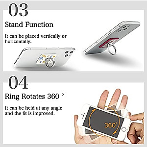 BUNKER RING Mirror, Cell Phone Ring Grip Stand with Mirror, 360°Rotation Metal Ring, Comes with Dedicated Holder, Compatible with Most Smartphones (Blush Gold), BKRMR-HOLS