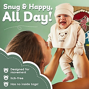 MYWELOVE Organic Cotton Premium Newborn Baby Layette Gift Set | 0-3 Months, Ink-Free, Baby Boy Clothes and Baby Girl Clothes | Newborn Baby Essentials (0-3 Months Deluxe Set)