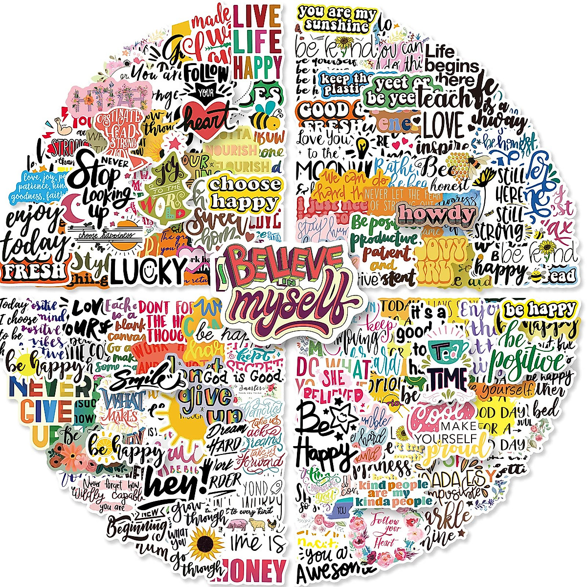 300pcs Inspirational Stickers for Teens, Adults, Motivational Encouraging Stickers for Laptop, Water Bottles, Waterproof Quote Stickers for Journal, Positive Back to School Stickers