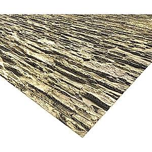 Retro-Art 3D Wall Panels, Pack of 6, Stone Wall in Beige Yellow, PVC, 37.2" x 25.5", Cover 39.53 sq.ft., 186FB