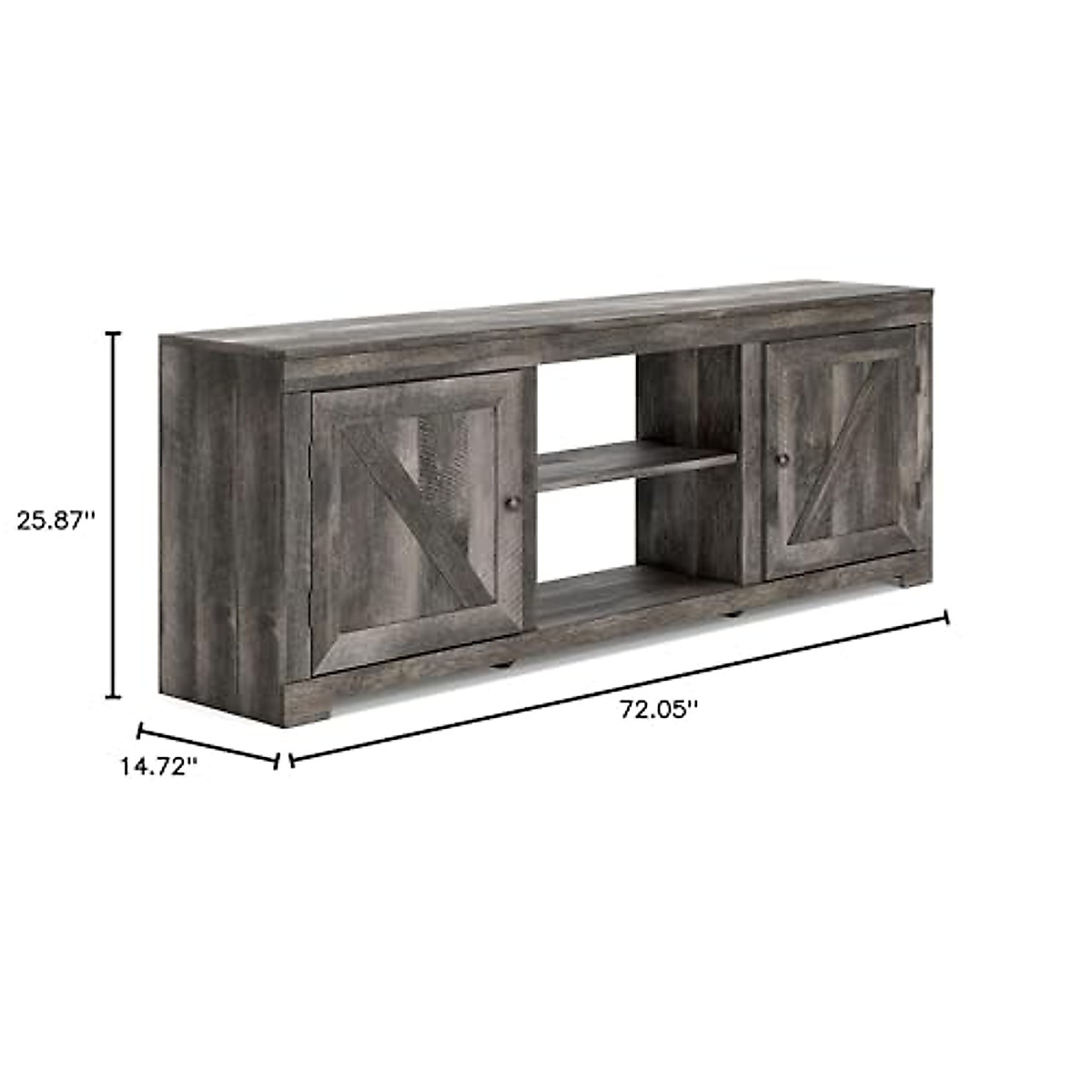 Signature Design by Ashley Wynnlow Rustic TV Stand with Fireplace Option for TVs up to 72", Gray