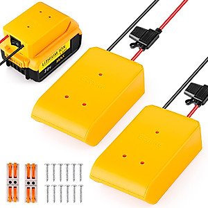 Ecarke Power Wheels Adapter for Dewalt 18V/20V DCB201 DCB205 ect Lithium Battery with Fuse & Wire terminals Power Convertor Dock Power Connector for Rc Toy Car,12 Gauge Robotics,Rc Truck,DIY(Upgrade)