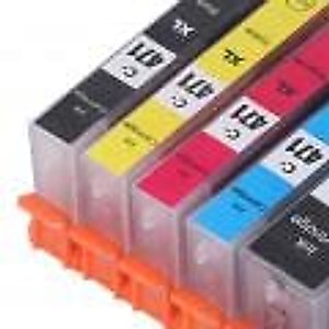 Hilitand Smoother Printing Ink Cartridge Large Capacity Printer Ink Cartridge Replacement for Photos, Test Papers, Documents (BK BK C M Y 5 Colors)