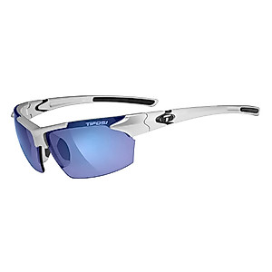 Tifosi Jet 0210400677 Wrap Sunglasses,Metallic Silver Frame/Smoke Blue Lens,One Size