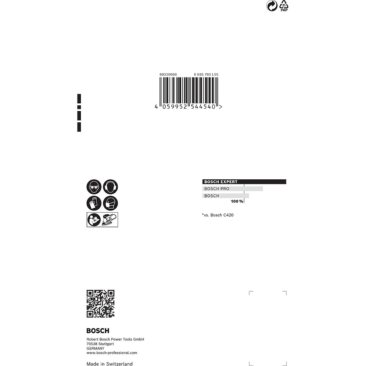 Bosch Professional 10x Expert C470 Sandpaper (for Hardwood, Paint on wood, 100x150 mm, Grit 80, Accessories Multi Sander)