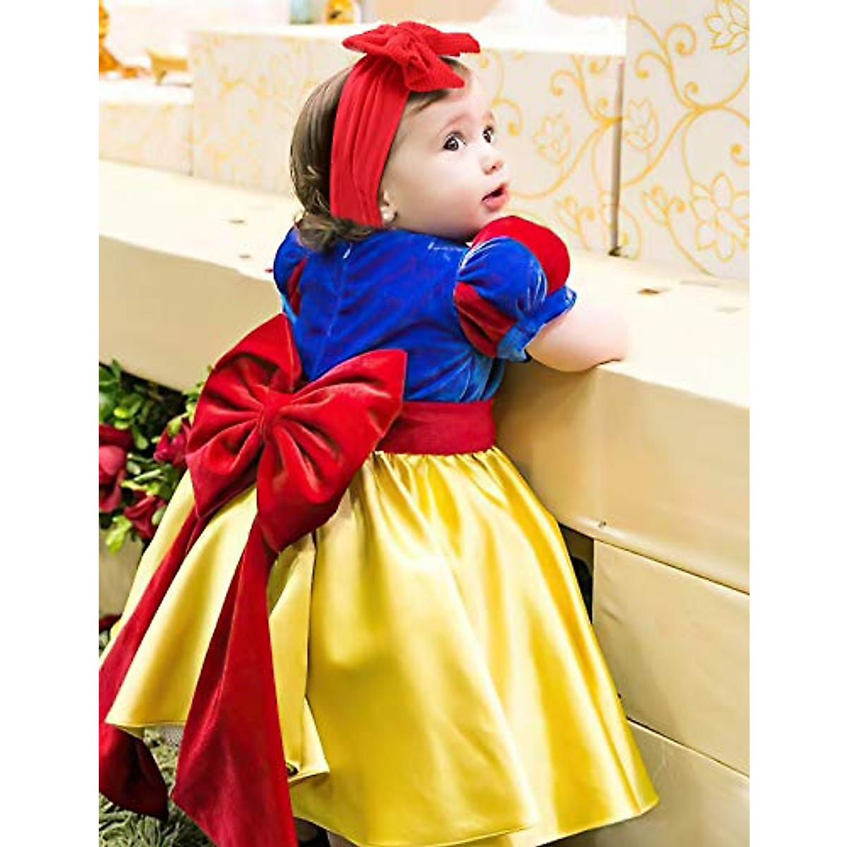 Makone 9PCS Baby Nylon Headbands Hair Accessories Hair Bows Stretchy Headband for Baby Girls Babies Newborn Infant Toddler