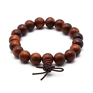 Zen Dear Unisex Natural Rosewood Prayer Beads Buddha Buddhist Prayer Meditation Mala Necklace Bracelet (10mm 19 beads)