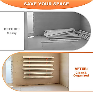 Ultrawall Lumber Storage Rack Wall Mount Wood Storage Racks, Metal Wood Organizer Racks for Shed, Workshop, Garage, Holds Up 220 LBS Per Level (Pack of 4, Orange)