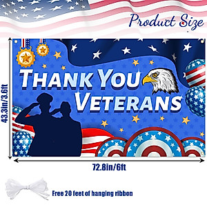 Veterans Day Banner Backdrop, Thank You Veterans Banner, Veterans Day Decorations, Veterans Day Background Backdrop for Photography, Veterans Day Party Decorations