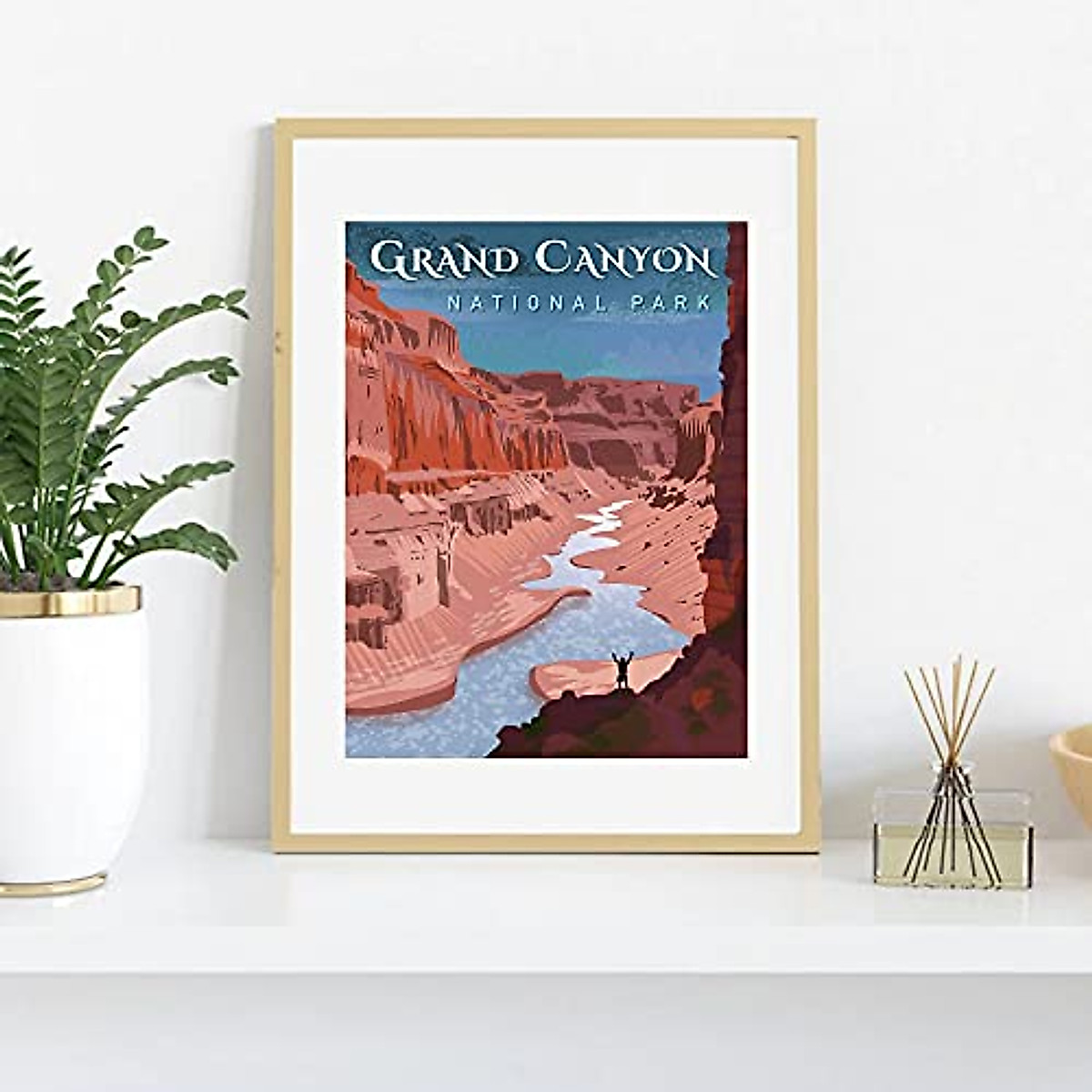 National Park Posters – Vintage Style Unframed Set of 6 Travel Prints, 11x14 Inch, Yosemite, Yellowstone, Grand Canyon, Zion, Smoky Mountain, Rocky Mountain National Parks Wall Poster, Abstract Nature Landscape Forest Wall Art Pictures for Bedroom Office