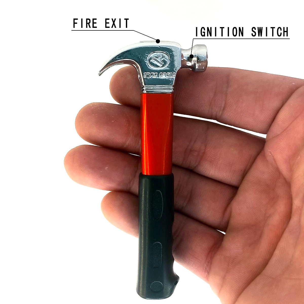 Meiegens Open Flame Butane Lighter, Axe Hammer Shaped Butane Lighter,Refillable Novelty Tool Lighter for Outdoor Indoor(Without Gas) (Hammer Red)