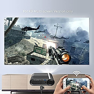 FZZDP K9 Full 1080P LED Portable Movie Game Home Theater Mini Projector Beamer (Option Multi-Screen for Smartphone) ( Color : K9 Multi Screen )