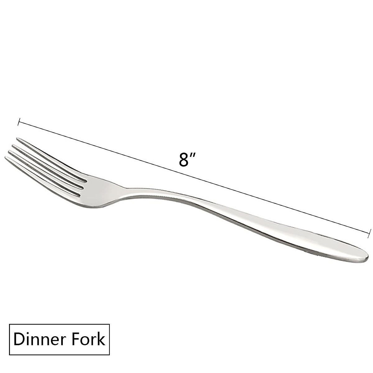 Ramddy Dinner Fork Flatware Set, 18/10 Stainless Steel Table Forks, 12 Pieces, A