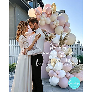 Soonlyn Pink Balloon Arch Kit, 13ft Thicken Dusty Pink Boho Neutral Theme for Coquette Birthday Party Baby Shower Bridal Shower