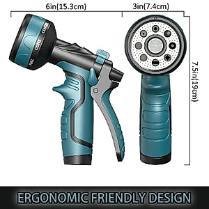 Hose Nozzle,New Upgrade Garden Hose Nozzle,8 Adjustable Watering Patterns Hose Sprayer Nozzle & Water Hose Nozzle, Hose Sprayer Suitable for Watering Plants/Washing Cars/Showering Pets (Blue)