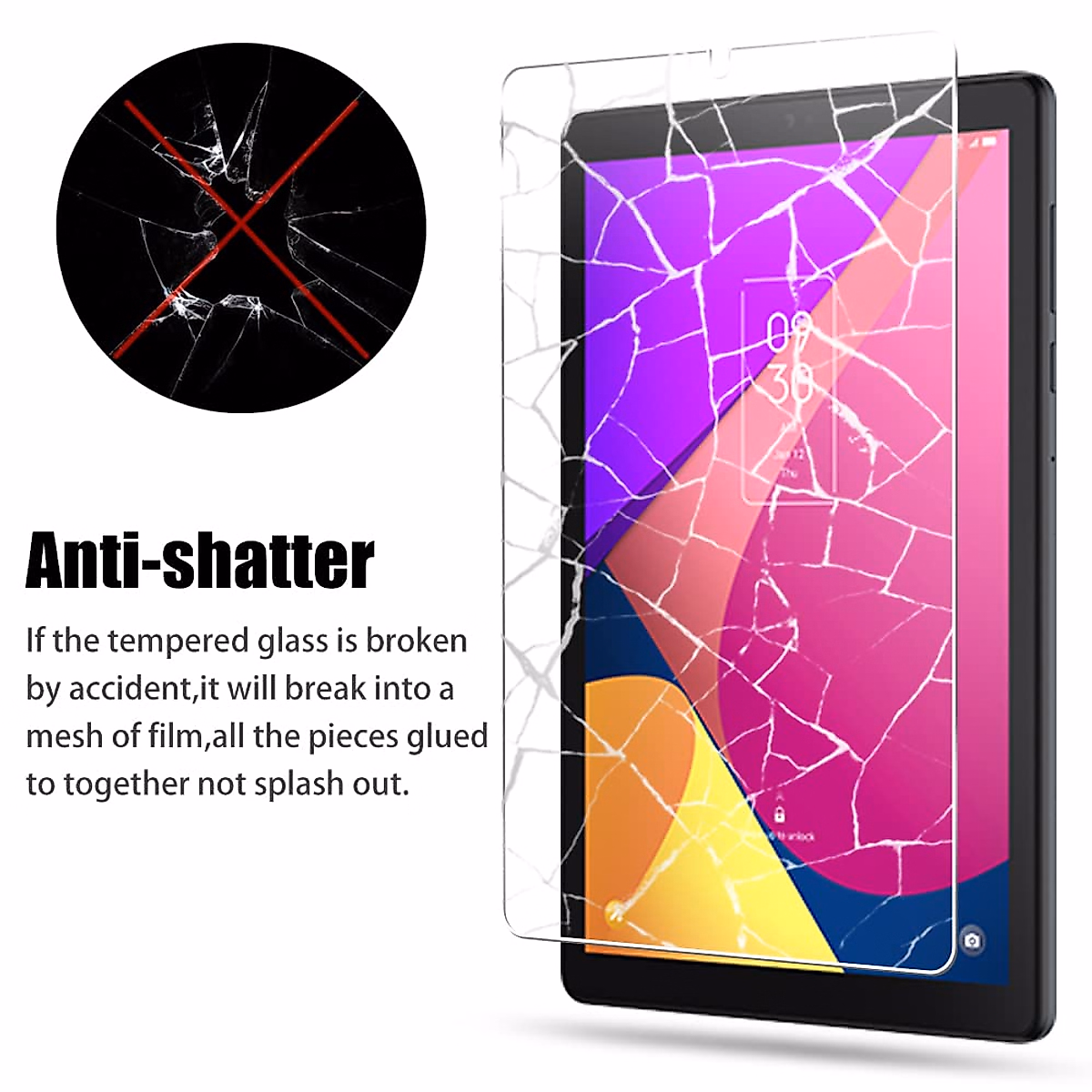 KLWAINM [2 Pack] Tablet Tempered Glass Screen Protector For TCL TAB 8 LE 9137W/9132X 8.0 Inch 2023 Release Tablet with 2.5D 9H Anti Scratch Transparent HD Clear Bubble Free Protective Film