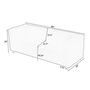 QSOSTNS Teddy Fleece Sofa 80 Inch Couch, Perfect for Living Room or Bedroom, Complete with Two Throw Pillows and Sturdy Hardware Foot Support (Pink)