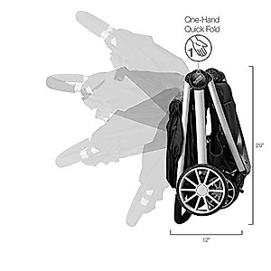 BRITAX B-Lively Travel System with B-Safe 35 Infant Car Seat | One Hand Fold, XL Storage, Ventilated Canopy, Easy to Maneuver, Raven (S05588500)