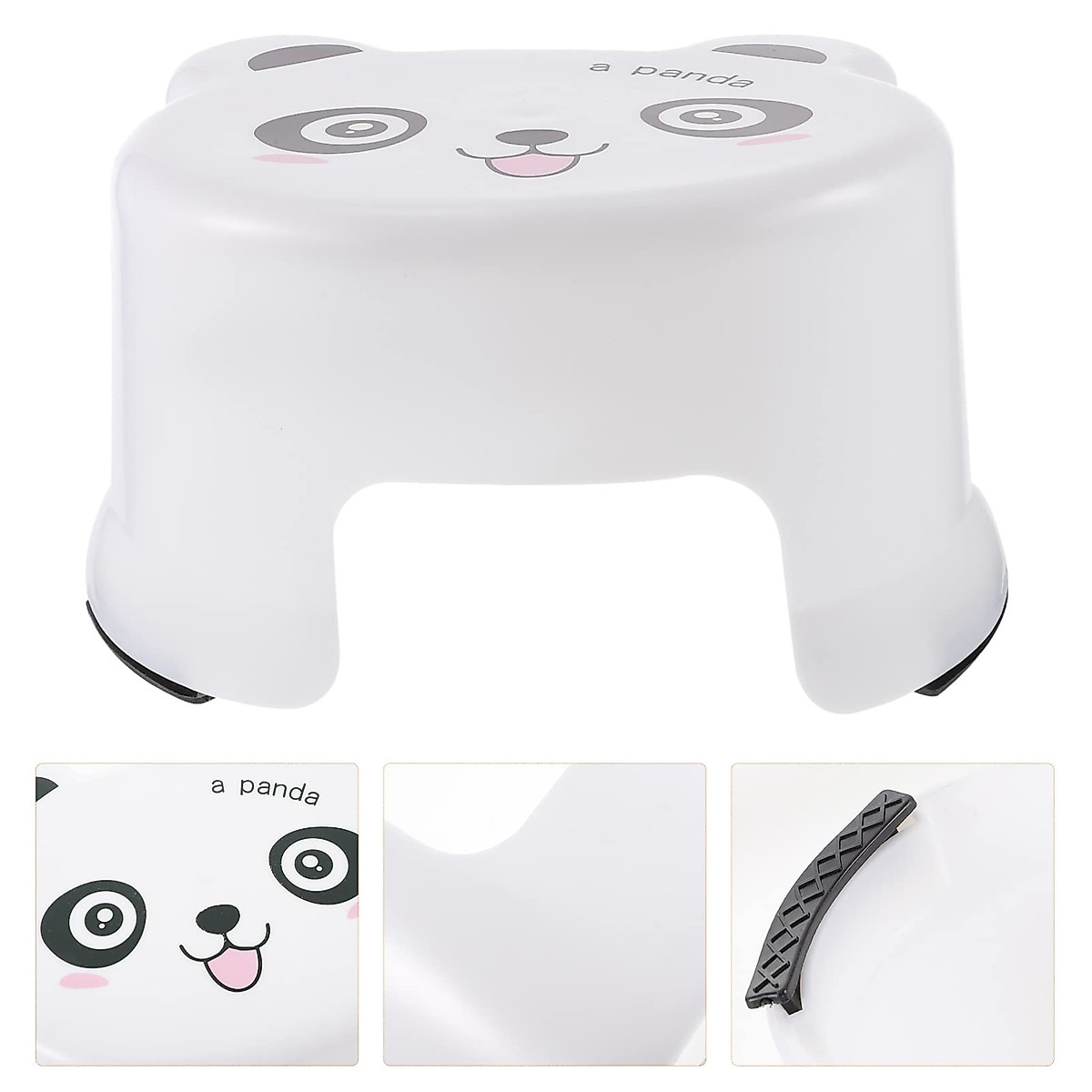 Toddmomy Anti- Skid Step Stool Kids Bathroom Stool Plastic Foot Stool Cartoon Step Stool for Living Room, Bathroom Non Slip Chairs （ White）