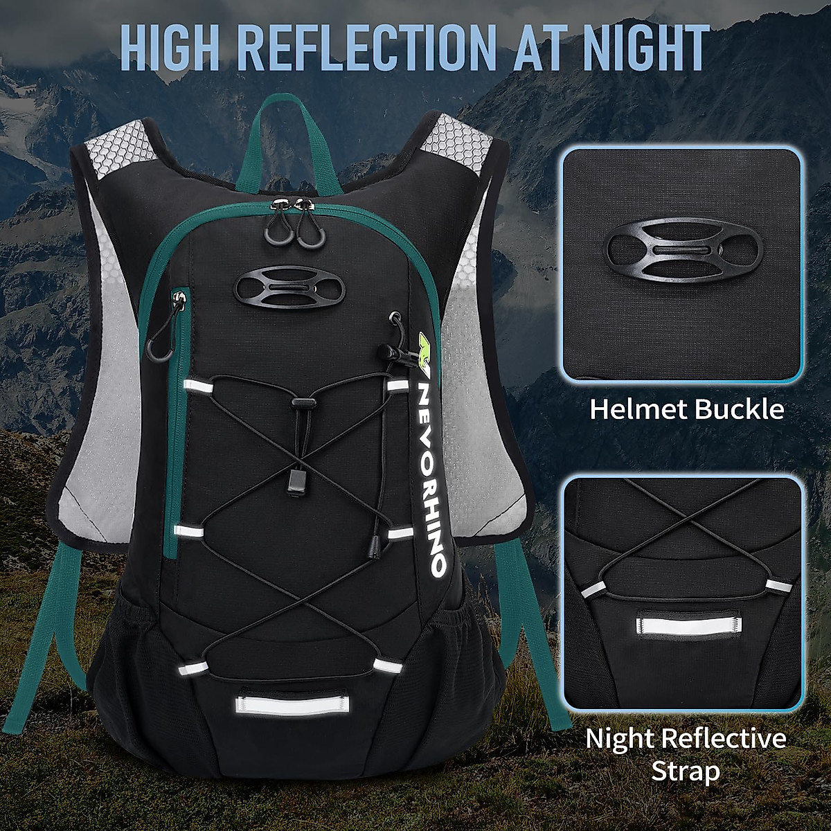 Lightweight Hydration Backpack, Running Backpack with 2L Water Bladder, Hydro Water Daypack for Cycling Hiking Rave for Men Women