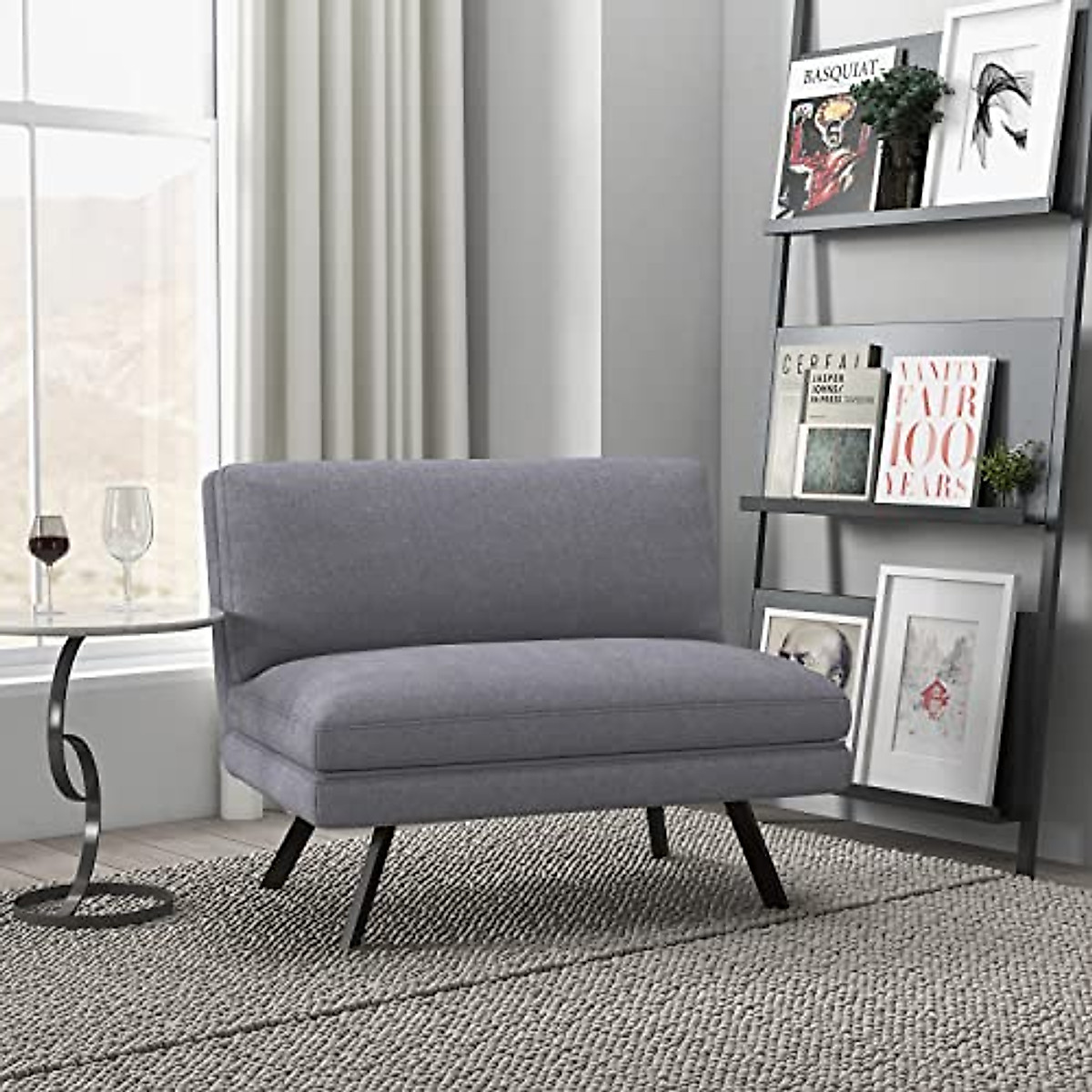 FONTOI Sofa Convertible Sleeper Chair Folding Guest Floor Bed Adjustable for Small Room Apartment, Light Gray