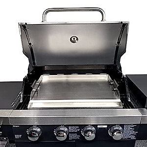Universal Non-stick Stainless Steel Griddle Pan 16" X 22" for Gas/Charcoal Grills, 4/5/6 Burner Gas Grill Accessory Plancha, Big Size