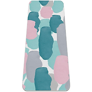 Dragon Sword Colorful Geometric Color Blocks Premium Thick Yoga Mat Eco Friendly Rubber Health&Fitness Non Slip Mat for All Types of Exercise Yoga and Pilates (72" x 24" x 6mm)