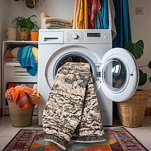 SunNewt Stain Resistant Washable Area Rug 9x12 Living Room Large Rugs Soft Faux Wool Non-Shedding Low-Pile Floor Carpet for Dining Laundry Room Bedroom Bed Side, Olive