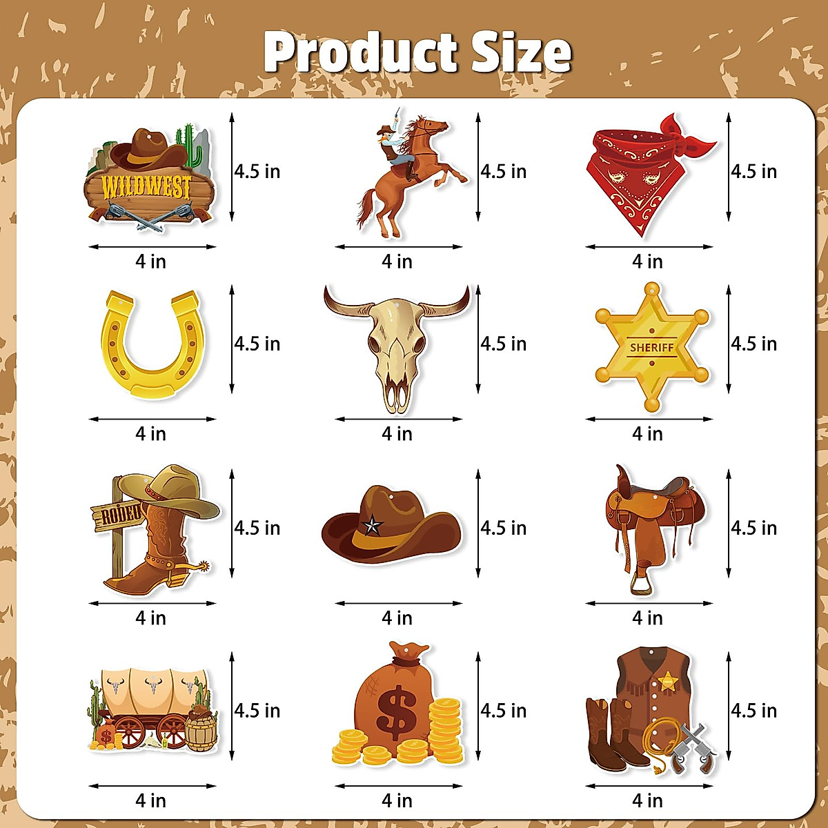 Gameza West Cowboy Party Decorations - 32PCS Western Party Decorations Hanging Swirls Wild West Cowboy Rodeo Theme Birthday Party Decorations Cowboy Baby Shower Party Decorations Supplies