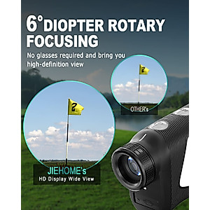 Golf Rangefinder 800Yds Laser Range Finder 6X Flagpole Lock Pin Vibration Slope Compensation Golfing Distance Finder Continuous Scan Speed Measure Rechargeable Yardage Rangefinders