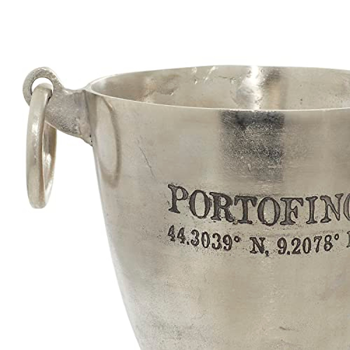 The Novogratz Aluminum Champagne 2 Bottle Ice Bucket, 16" x 12" x 18", Silver