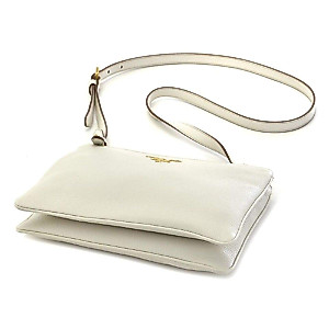 Prada White Leather Vitello Phenix Crossbody Bag 1BH046