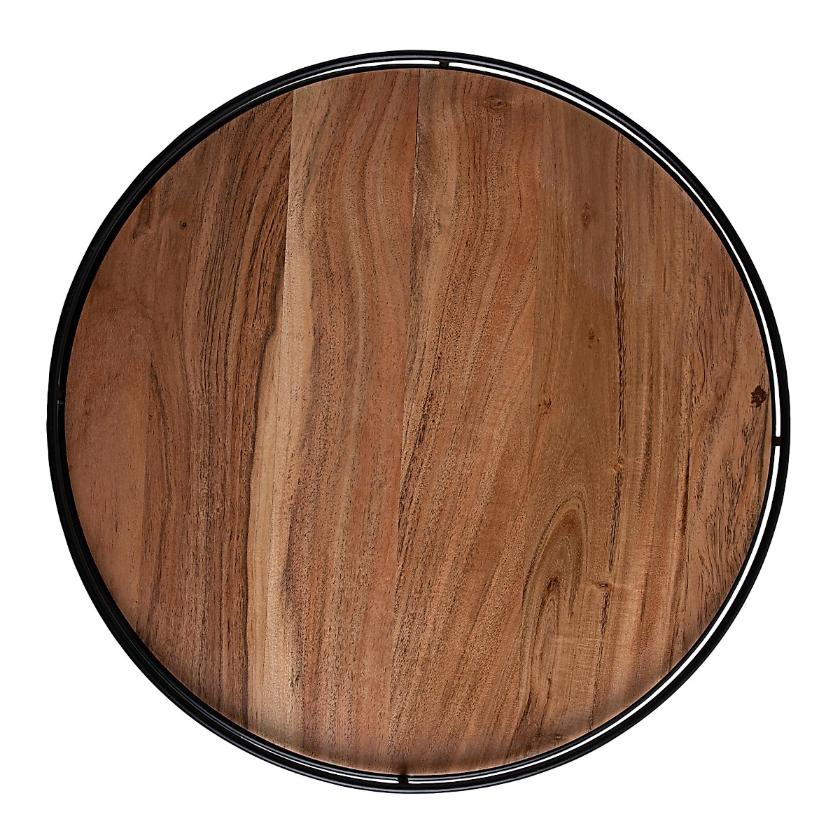 BIRDROCK HOME 18” Wooden Lazy Susan - Espresso - Iron Edges - Table Top Turntable - Cabinet or Pantry Organizer - Decorative Spice Rack Medicine Cleaning Spinning Table - Wood