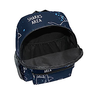 Glaphy Custom Kid's Name Backpack, Cartoon Sharks Cute Toddler Backpack for Daycare Travel Personalized Name Preschool Bookbag for Boys Girls