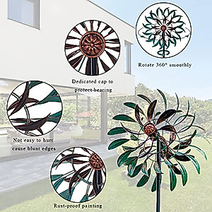 Stargarden Metal Wind Spinner,Two-Way Wind Sculptures,360 Degrees Kinetic Wind Spinners for Yard and Garden