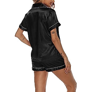 Silk Pajamas For Women, Summer Pajamas, Button Up Pajamas, Women’s Pajamas Sets Black