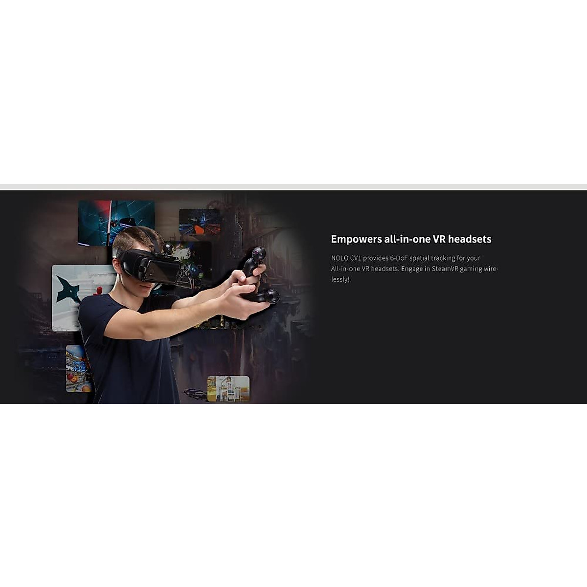 NOLO CV1 Pro Locator Tracking for VR Controllers and Motion Kit for Playstation VR, Gear VR, Oculus Go, Pimax Headset Steam