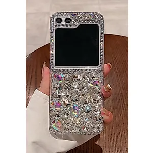 Case for Samsung Galaxy Z Flip 5,Samsung Z Flip 5 Stylish Pretty Bling Beauty TPU Case Slim Hybrid Shockproof Bumper Raised Edge Cover for Samsung Galaxy Z Flip 5 for Girls Women Silver