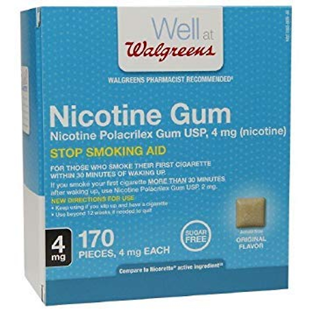 Walgreens Original Nicotine Gum 4 MG 170 Count