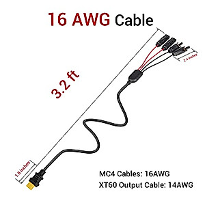 ROCKPALS Solar Panel Parallel Adapter to XT60, Solar Connectors Y Branch Parallel Adapter Cable Wire Plug Tool Kit, Compatible with EcoFlow River Delta Mini/Bluetti Solar Generator
