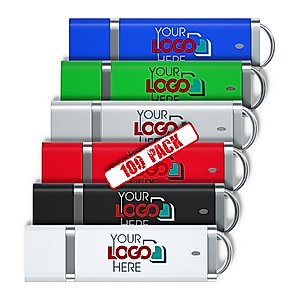 Possibox Customized Bulk USB 2.0 Flash Drives 4GB Personalized with Your Logo - for Promotional Use - 100 Pack